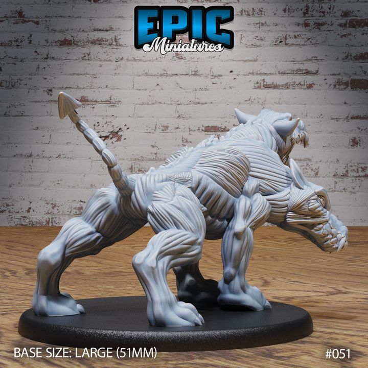 3D Printable Skinned Cerberus / Undead Three Headed Hellhound / Hades Guard Dog / Underworld ...